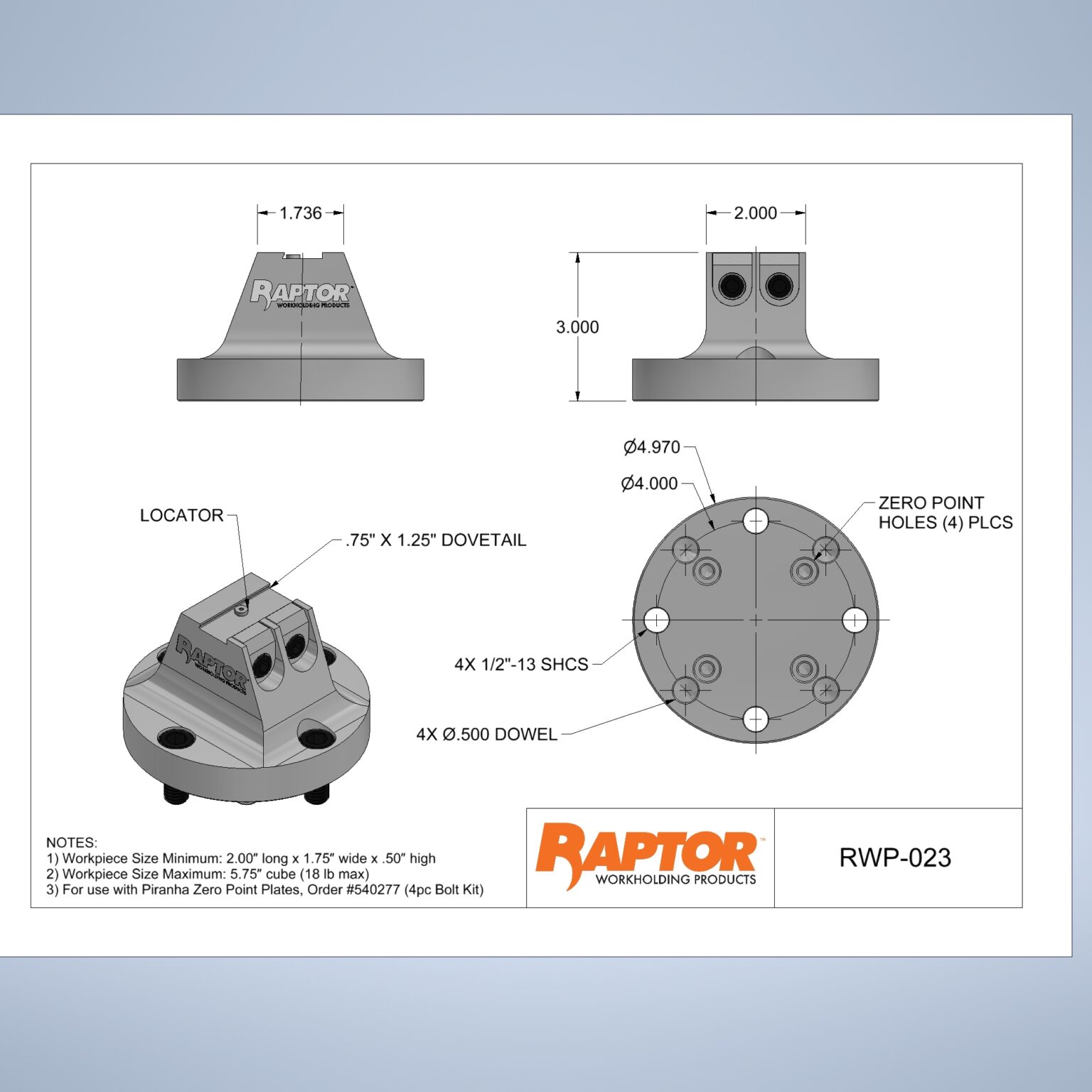 RWP-023 : Raptor Workholding